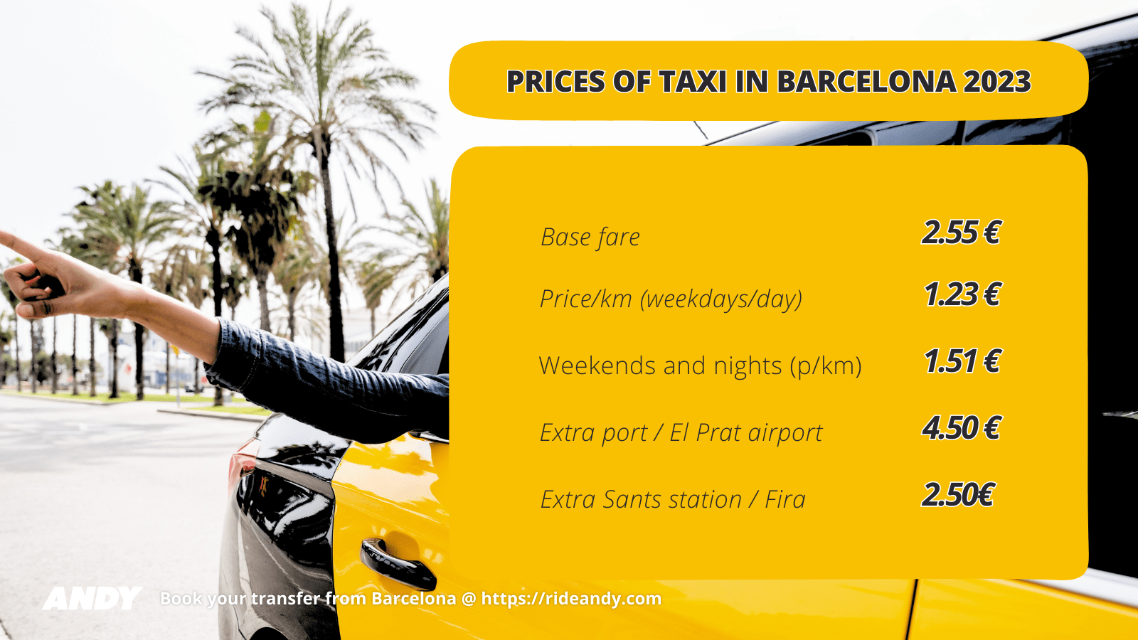 🚕 How to take a taxi in Barcelona (With prices in 2023) - Andy